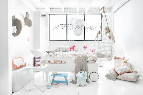 Blanco para decorar de habitaciones infantiles - Ideas Casas